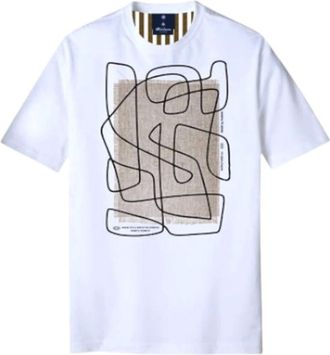 Riviera & Bar Homme, Tops, Blanc, Taille: L T-shirt Street Art