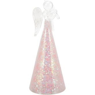 Angoily Glasfigur Engel Dekoration Rosa Mattiert Desktop Engel Wohndeko Geschenk Einweihung B&uuml;ro