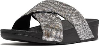 FitFlop Femme Lulu Glitterball Cross Slides Sandale, Argent&eacute;, 39 EU