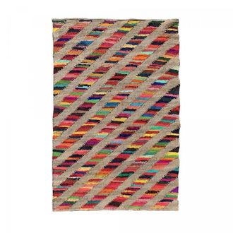 Un amour de tapis Tapis kilim en jute fait &agrave; la main 120x170 cm - Motif ethnique multicolore - Poids 2200g/m&sup2; - Certification OEKO-TEX - Unamourdetapis