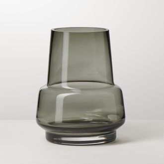 Torre & Tagus 17,8 cm graue Glasvase f&uuml;r Blumen - handgefertigte graue Vase wasserdicht f&uuml;r Hydrokulturpflanzen auf B&uuml;cherregal, Eingangsbereich, Konsolentisch, Hoc