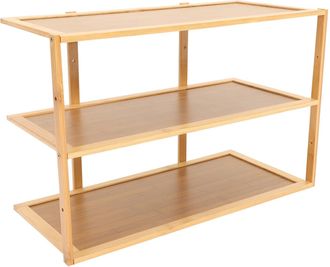 Cabilock Bambus Schuhregal Platzsparend Schuhablage Organizer F&uuml;r Eingangsbereich Wohnzimmer Schlafzimmer Kompakt Stabil Umweltfreundlich