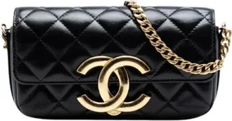 Chanel Sac bandouli&egrave;re Pre-owned en cuir dagneau matelass&eacute; - Femme - Pre-owned - Noir - Taille: ONE Size