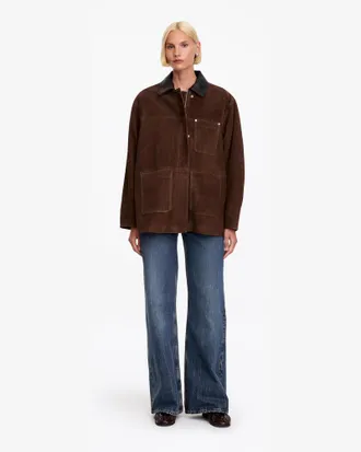 Arket Velourslederjacke -Braun