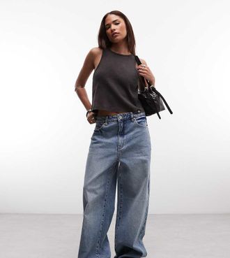 Abrand Abrand Petite - 94 Selena - Jeans in Blau mit hohem Bund und weitem Bein