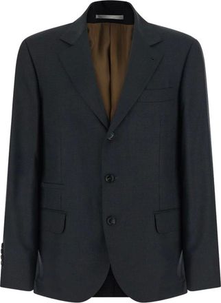 Brunello Cucinelli Blazer en laine vierge pied-de-poule - Homme - Vestes - Gris - Taille: L