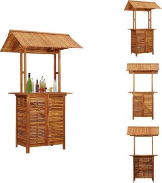 vidaXL Outdoor-Bartisch mit Dach 113x106x217 cm Akazie Massivholz - Outdoor Tisch - Esszimmerset - Gartenm&ouml;bel - Balkon M&ouml;bel - Terrasse M&ouml;bel