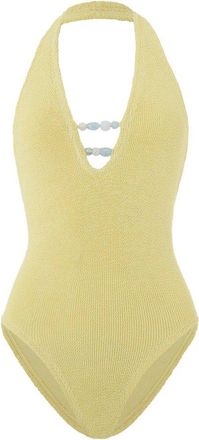 Hunza G Adriana Beaded Swim Metallic Crinkle