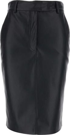 Pla&icirc;n Plain, Femme, Jupes, Noir, Taille: 42 FR Jupe en cuir avec fermeture avant dissimul&eacute;e