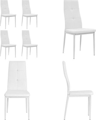 vidaXL Vidaxl - Chaises à manger lot de 4 blanc similicuir - Chaise De Salle à Manger - Chaises Modernes - Chaises Blanches - Chaises En Simili Cuir