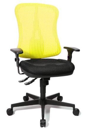 Topstar Topstar HE20PBC09 Head Point SY P4, ergonomischer Bürostuhl, Schreibtischstuhl, Muldensitz, inkl. Armlehnen, Netzrücken, Stoffbezug gelb