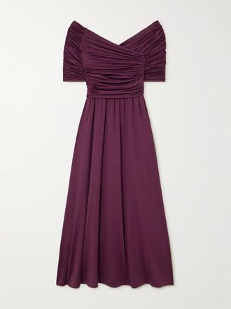 Altuzarra Char Maxikleid Aus Recyceltem Stretch-jersey Mit Raffungen Und Wickeleffekt - Lila