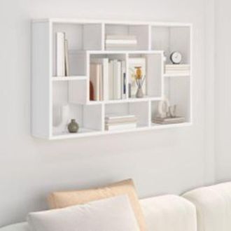 Les Tendances &Eacute;tag&egrave;re murale blanc 85x16x52,5 bois ding&eacute;nierie