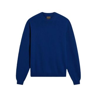 Woolrich Pull &agrave; col rond en laine dagneau - Homme - Pulls - Bleu - Taille: M