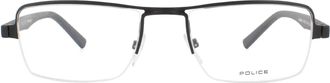 Police Halbrandlose Semi-Matte Schwarze Herren Brillenfassung