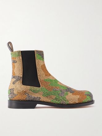 J.W.Anderson Bottines Chelsea En Daim À Perles - Vert