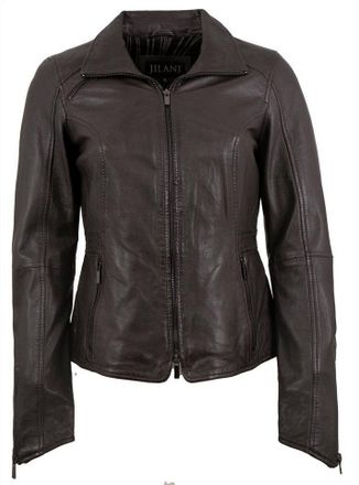 Jilani Lederjacke Enna-2 Jilani - Damen Lederjacke Lammnappa dunkelbraun