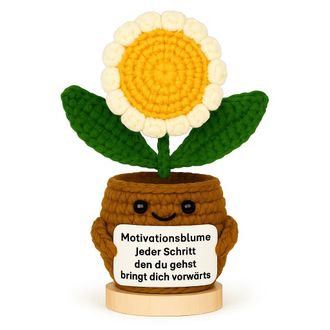 Gl&uuml;cksmoment DAS ORIGINAL | Handgefertigte geh&auml;kelte Blume | & Gl&uuml;cksbringer | Trostspender, Motivation & Anti Stress | Pocket Hug, Mutmacher, Seelentr&ouml;ster | Emot