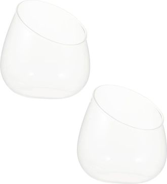 Valiclud 2stücke Glas Blumen Vase Schrägschnitt Für Sukkulenten Kakteen Als Candy Jar Terrarium Blumentopf Deko Für Fensterbank Tisch Balkon Küche Garten