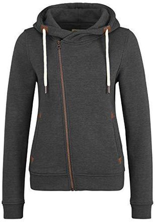 Oxmo OXVicky Zip-Hoodie Veste en Sweat Femme Veste à Capuche Hoodie avec Capuche Cordon de Serrage Fermeture éclair Poches en Biais Regular Fit, Taille:M, 