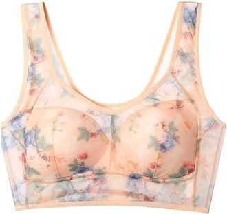 Generic Bustier Femme Collection Sup&eacute;rieure Seins Lat&eacute;raux Beau Dos Grandes Tailles Soutien-Gorge Imprim&eacute; Sans Couture Mesh Pas de Soutien-gorge &agrave; Anneau en A