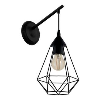 Eglo Wandlampe Tarbes, 1 flammige Vintage Wandleuchte im Retro Look, Material: Stahl, Farbe: Schwarz, Fassung: E27