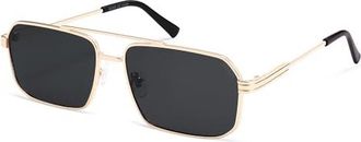 Sojos SJ1246 Lunettes de soleil rectangulaires rétro pour homme et femme - Vintage - Double pont - Cadre en métal polarisé - Protection UV400 - Lunettes dex