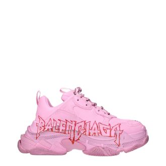 Balenciaga Baskets Triples S Femme Cuir Rose Et Noir