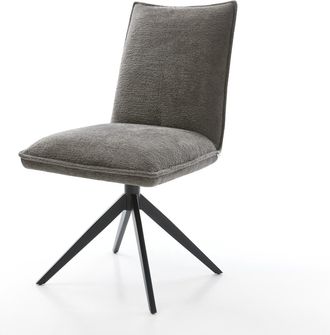 DELIFE Drehstuhl Lelio-Flex Boucl&eacute; Soft Schlamm Kreuzgestell breit Schwarz 360&deg; drehbar Wippfunktion Taschenfederkern, Esszimmerst&uuml;hle