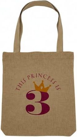 Fabulous Sac Shopping Tote Bag Aspect Lin - This Princess is 3 Celebration Birthday Party Gift Fantasy Magical - Sac de Courses Toile Epaisse 360g Beige Nature
