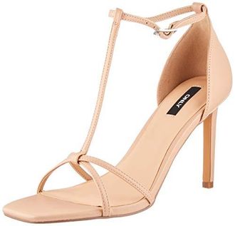 Only Homme Onlalyx-5 PU T-Bar Sandales à Talons, Couleur Chair, 38 EU