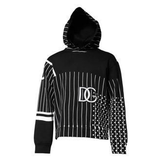 Dolce & Gabbana Schwarz Wei&szlig; Gestreifter Kapuzenpullover - - Sweatshirts & Hoodies - Herren - Schwarzk - L