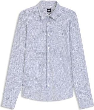 BOSS Hommes P-ROAN-kent-C1-233 Chemise Slim en Jersey Stretch imprim&eacute; performant