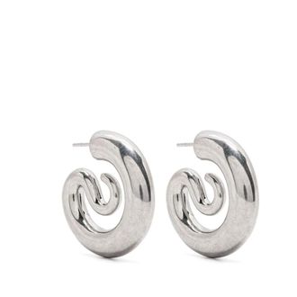 Panconesi Femme, Accessoires, Gris, Taille: ONE Size Boucles dOreilles &agrave; Fermoir Spirale Grav&eacute;es
