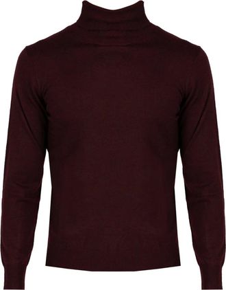 Xagon Man Homme, Pulls, Rouge, Taille: XL Pull &agrave; col roul&eacute; avec finition c&ocirc;tel&eacute;e