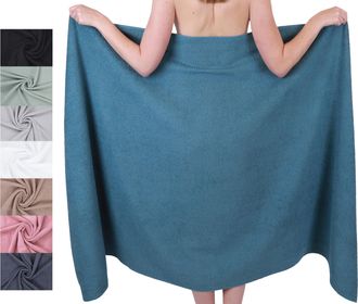 Betz Badetuch XXL 100x200 cm - 1 Stück - Saunatuch & Strandtuch aus 100% Baumwolle, 360 g/m² - saugstark & weich - großes Handtuch mit Aufhänger - Serie Be