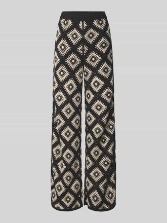 Jake*s Stoffhose mit Häkelspitze und elastischem Bund