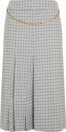 Malo Femme, Jupes, Gris, Taille: 36 FR Longue jupe pliss&eacute;e avec imprim&eacute; &eacute;l&eacute;gant