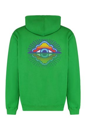 Camp High Mens Cotton Hoodie With Ribbed Edges Green Jumpers Sweater