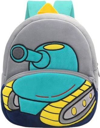 Generic Sac &agrave; dos en peluche l&eacute;ger et pliable pour enfants, motif camion de pompiers, 20,3 cm, fermeture &eacute;clair, couleurs m&eacute;lang&eacute;es, id&eacute;al pour les voyages en