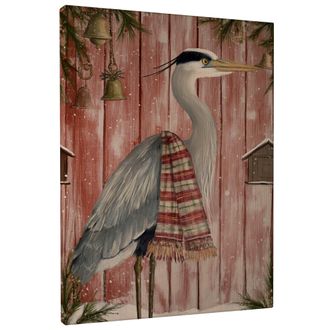 Generic Kunstdruck auf Leinwand, Motiv: Kranich, rustikale Landhausglocke, Kiefer, Winterrot, Wandgem&auml;lde, Drucke, h&auml;ngende Kunst, Esszimmer, Restaurant, Fr&uuml;h