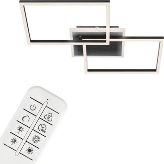 Briloner led Deckenleuchte cct Dimmbar Fernbedienung Timer 40W schwarz Metall
