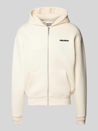 Review Sweatjacke mit Label-Print