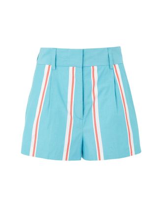 8 by YOOX PRINTED COTTON HIGH-WAIST SHORTS W/POCKETS