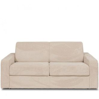 Inside75 Inside75 - Canap&eacute; convertible express midnight 140cm matelas 16cm velours C&ocirc;tel&eacute; beige