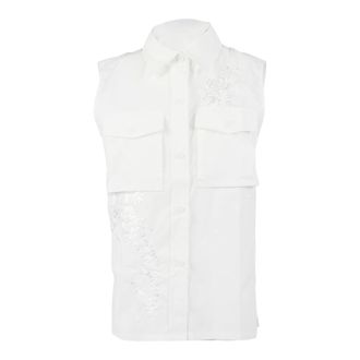 P.A.R.O.S.H. P.a.r.o.s.h., Femme, Blouses et Chemises, Blanc, Taille: 38 FR Camicia c/ricamo