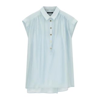 Marciano Femme, Blouses et Chemises, Bleu, Taille: 40 FR Blouse Manches Courtes Tea