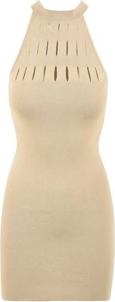 Akep Femme, Robes, Beige, Taille: 40 FR Short Cut Design Dress