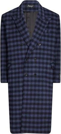 Benjamin Benmoyal Manteau long &agrave; carreaux en coton m&eacute;lang&eacute;