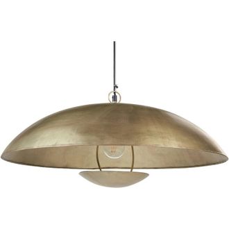 Beliani Lampe Pendante Plafond Suspension en M&eacute;tal Cuivr&eacute; et Forme de Coupelle Agrani